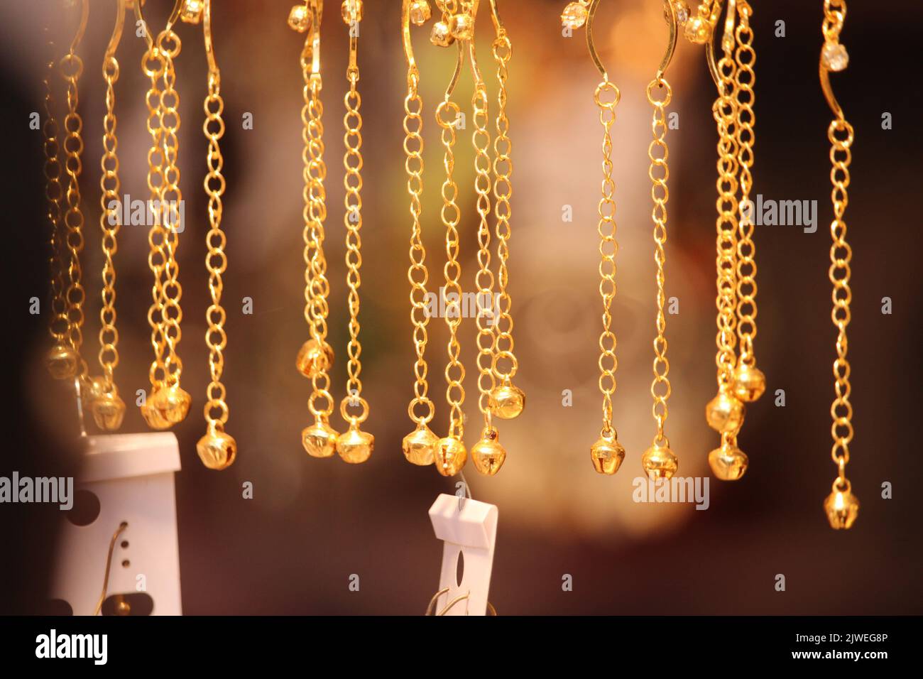Jewelry on window display Stock Photo - Alamy
