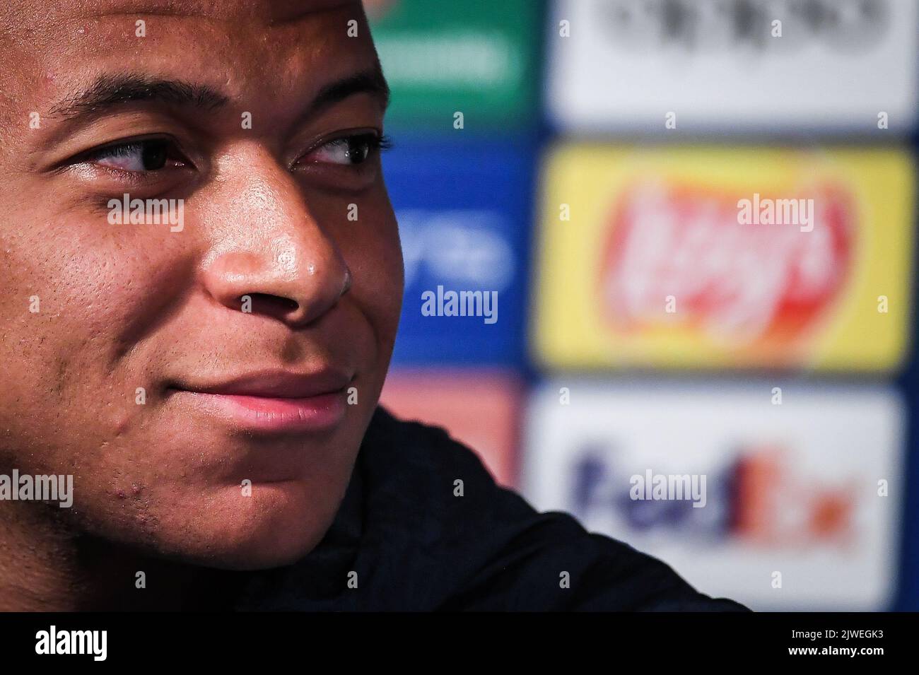 Kylian MBAPPE of PSG during the UEFA Champions League press conference ...