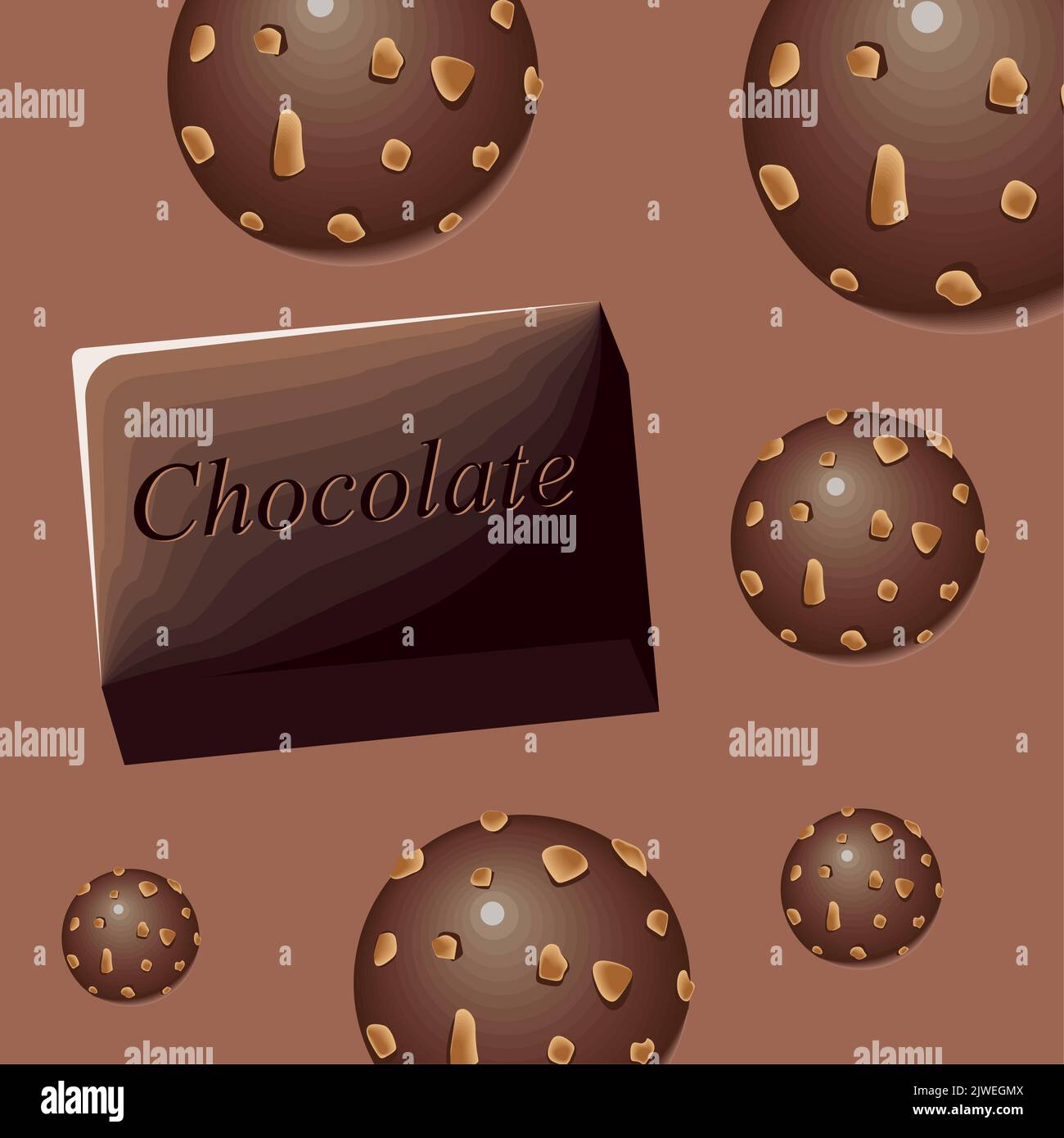 chocolate bar and balls Stock Vector Image & Art - Alamy