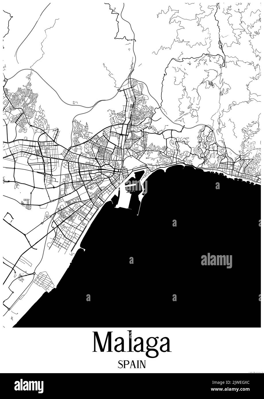 Map of malaga hi-res stock photography and images - Alamy