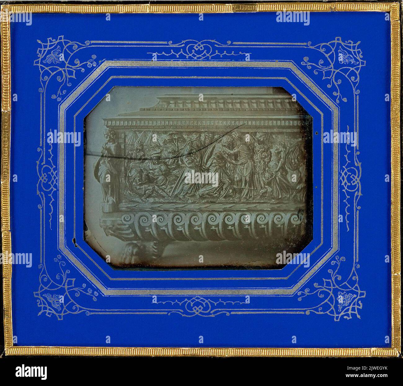 Minutoli Institute in Legnica. Fragment of wooden sarcophagus with bas ...