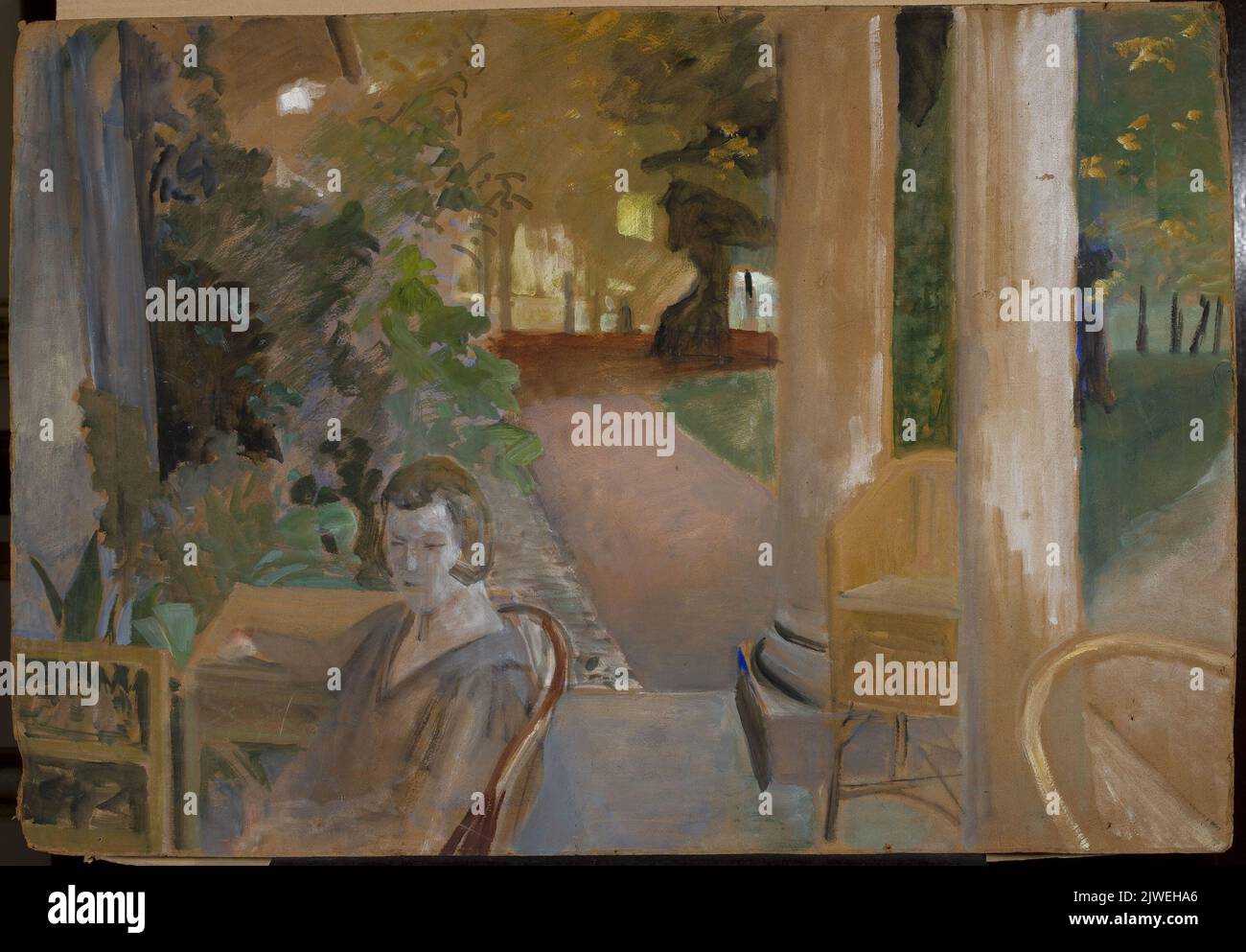 On the veranda. Malczewski, Jacek (1854-1929), painter Stock Photo - Alamy