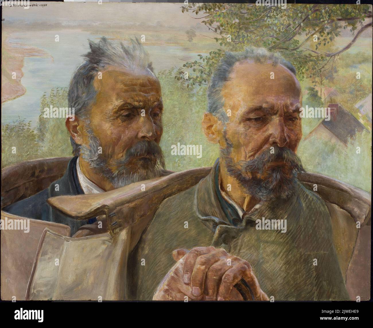 Two heads of old men. Malczewski, Jacek (1854-1929), painter Stock ...