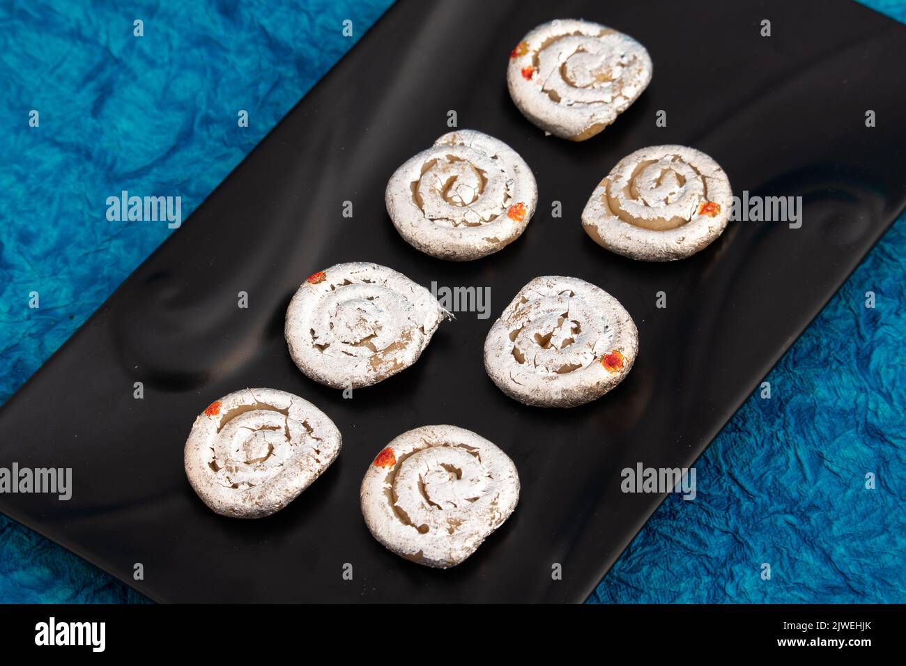 Indian Mithai Kaju Jalebi Also Known As Kaju Katli, Kaju Dilkhush Is ...