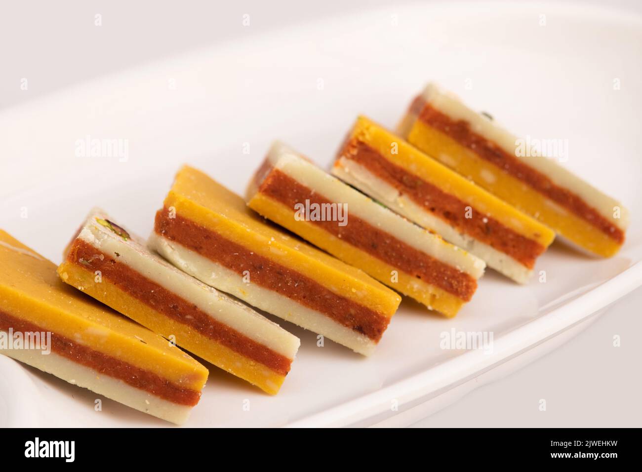 Indian Mithai Kaju Kesar Choco Gulkand Sandwich Burfi Also Known As ...