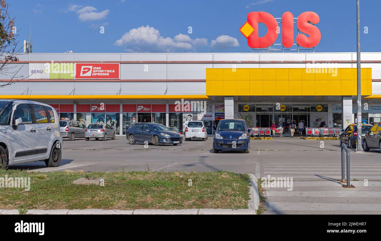 Nis, Serbia - August 04, 2022: Dis Food Hypermarket Shopping Centre at ...
