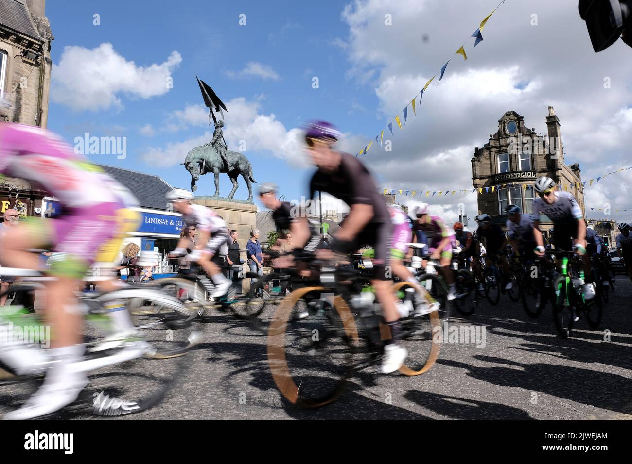 Hawick, United Kingdom. 5th Sep, 2022. Start of AJ Bell Tour of Britain ...