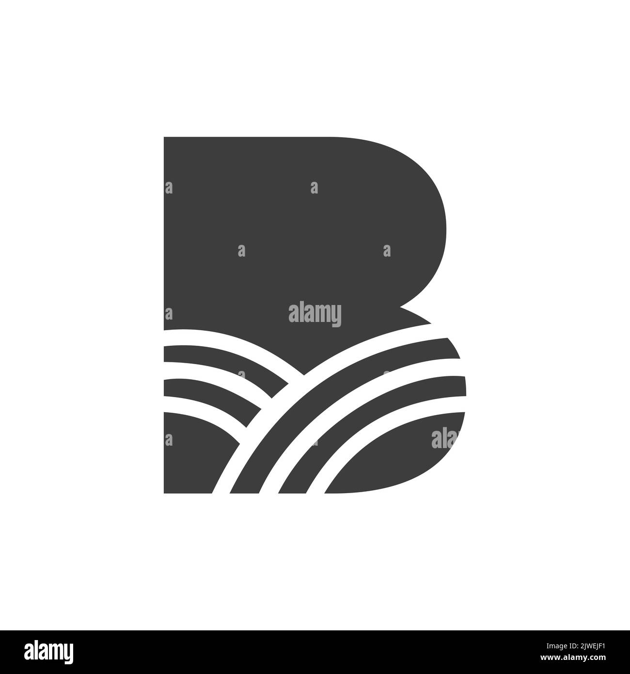 Agriculture Logo On Letter B Concept. Farm Logo Based on Alphabet for ...