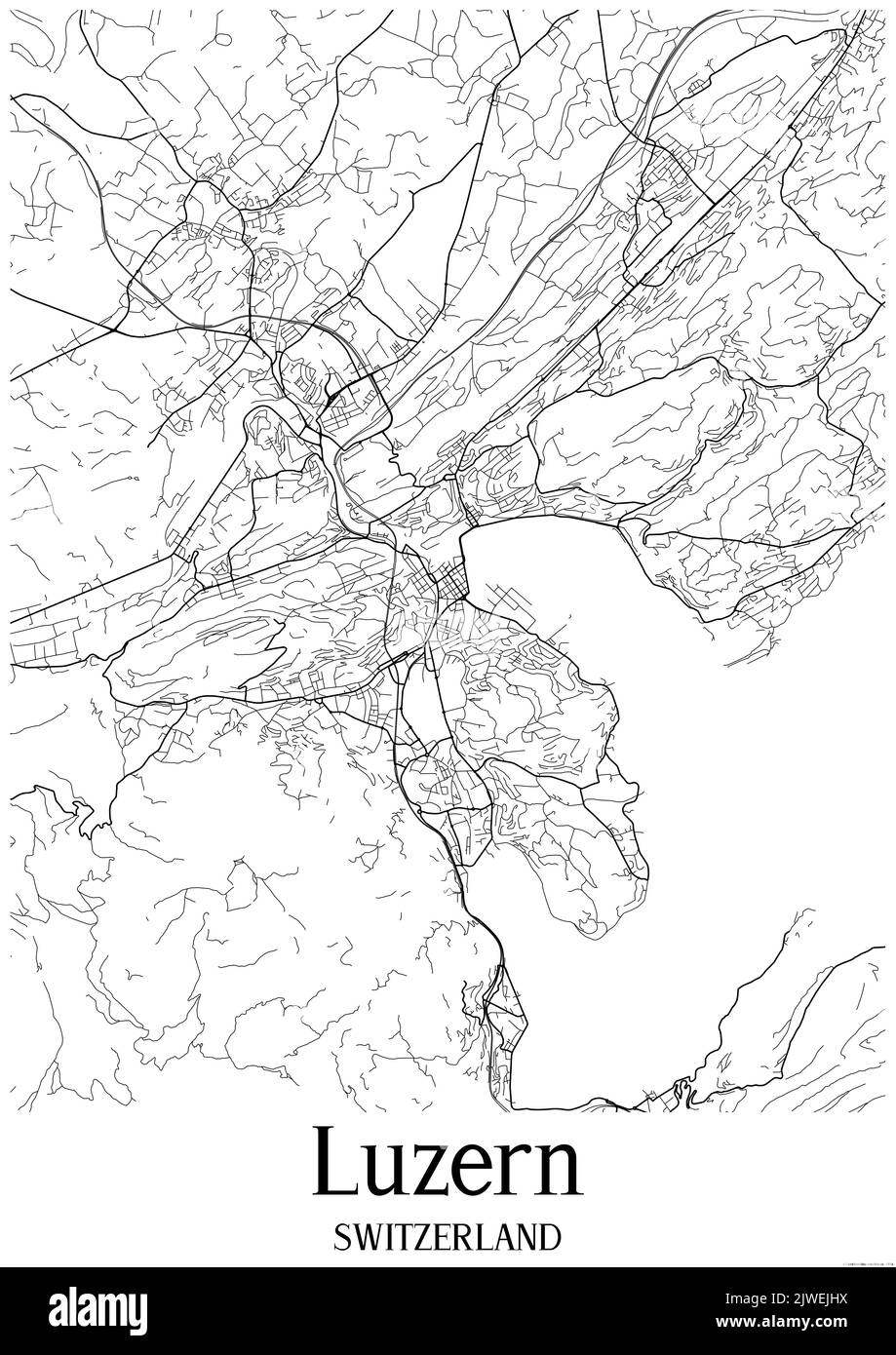 Luzern map hi-res stock photography and images - Alamy