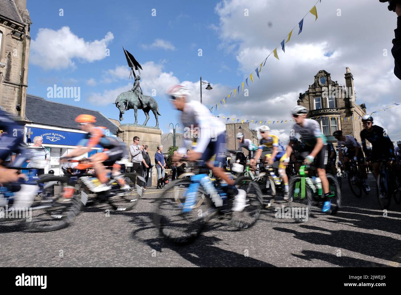 Hawick, United Kingdom. 5th Sep, 2022. Start of AJ Bell Tour of Britain ...