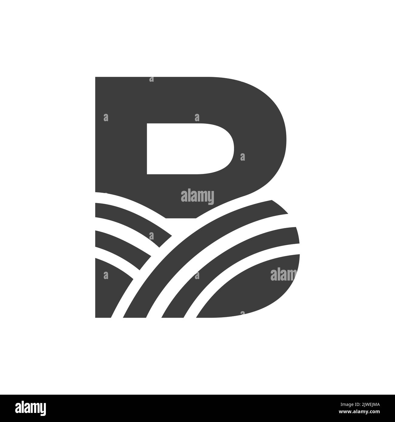 Agriculture Logo On Letter B Concept. Farm Logo Based on Alphabet for ...