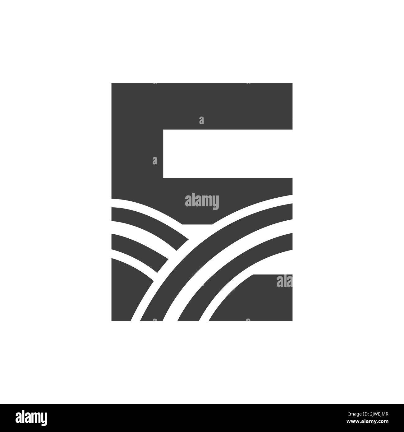Agriculture Logo On Letter E Concept. Farm Logo Based on Alphabet for ...