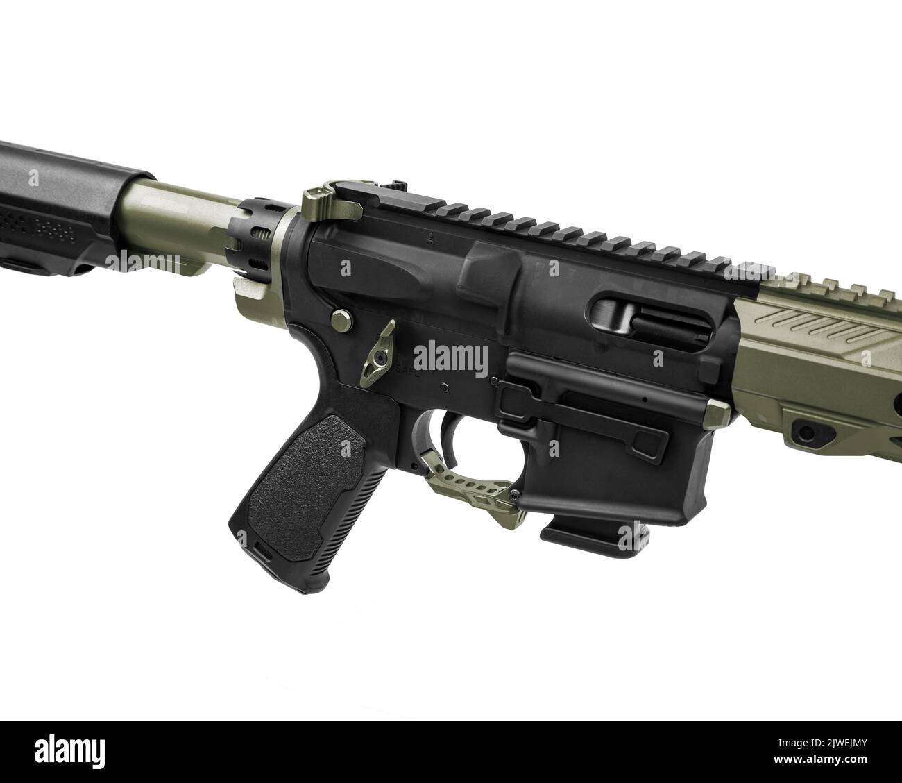 Modern automatic rifle isolated on white background. Weapons for police ...