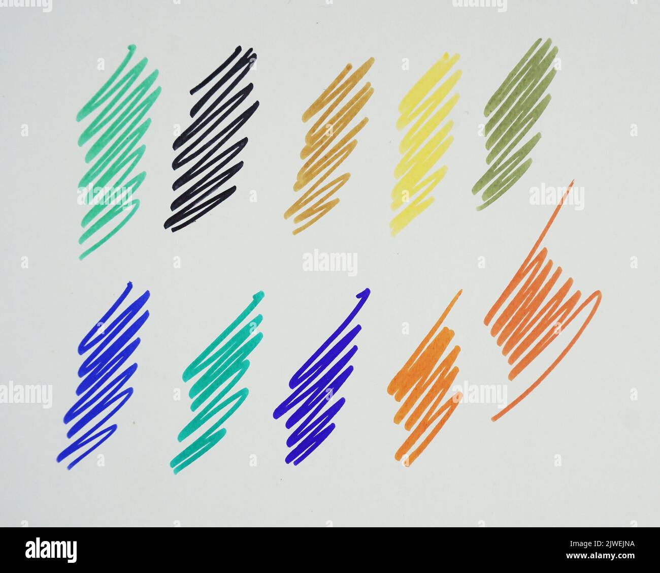 Practice drawing colored lines with Copic marker, curves, straight ...