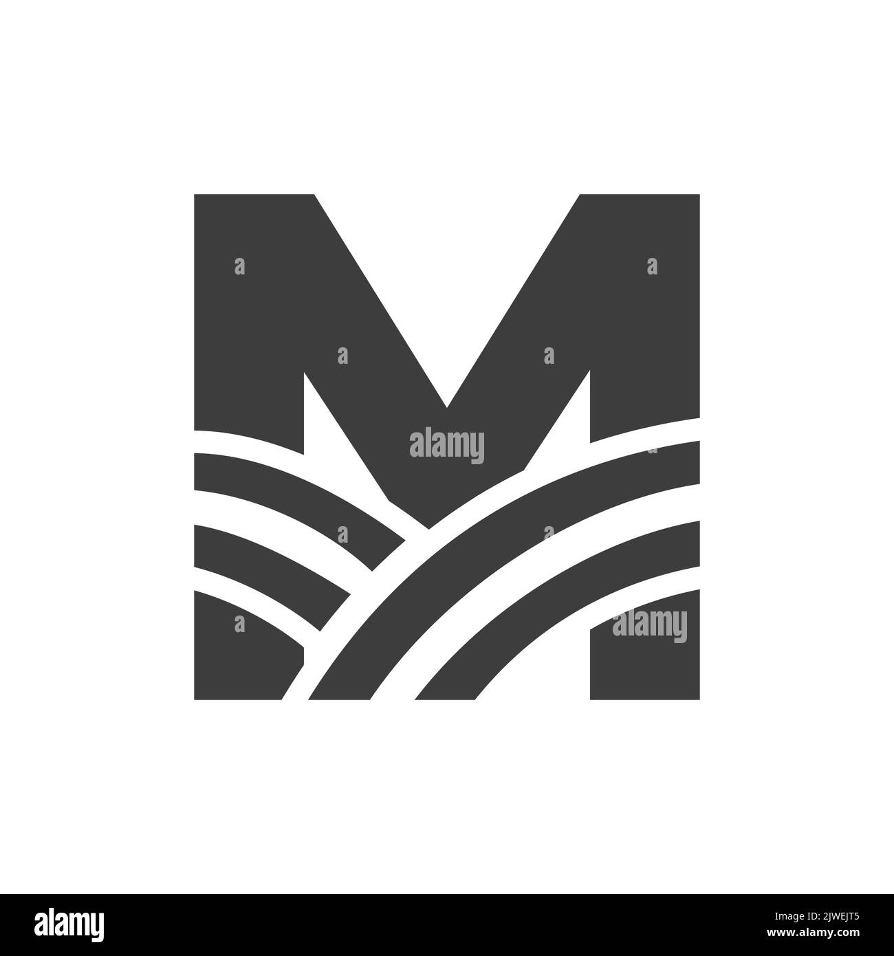 Agriculture Logo On Letter M Concept. Farm Logo Based on Alphabet for ...