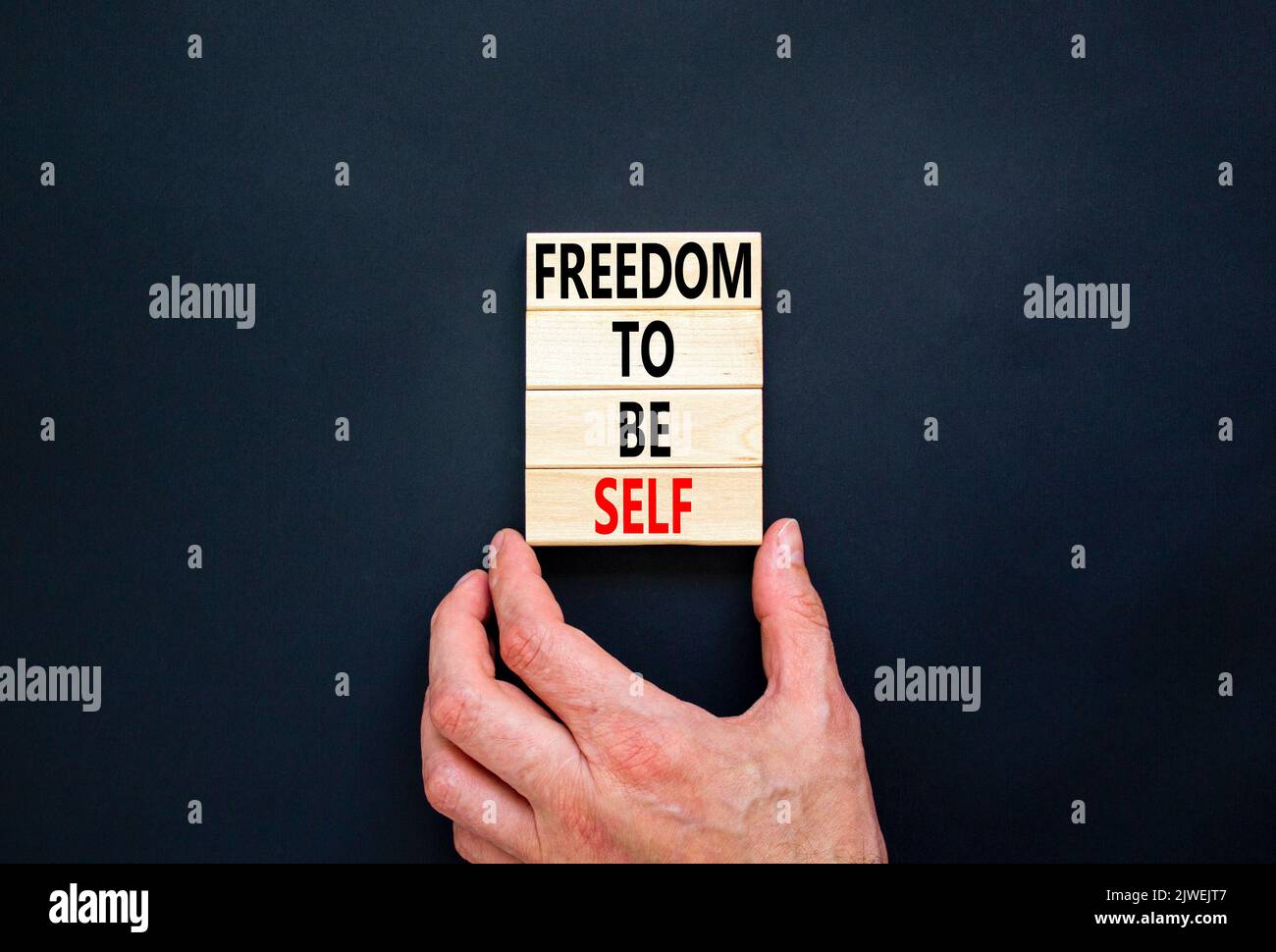 Freedom to be self symbol. Concept words Freedom to be self on wooden ...