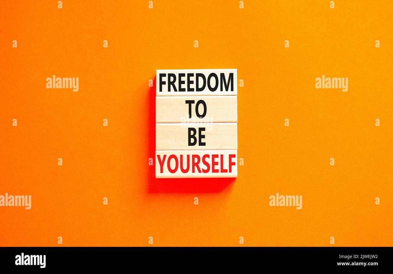 Freedom to be yourself symbol. Concept words Freedom to be yourself on ...