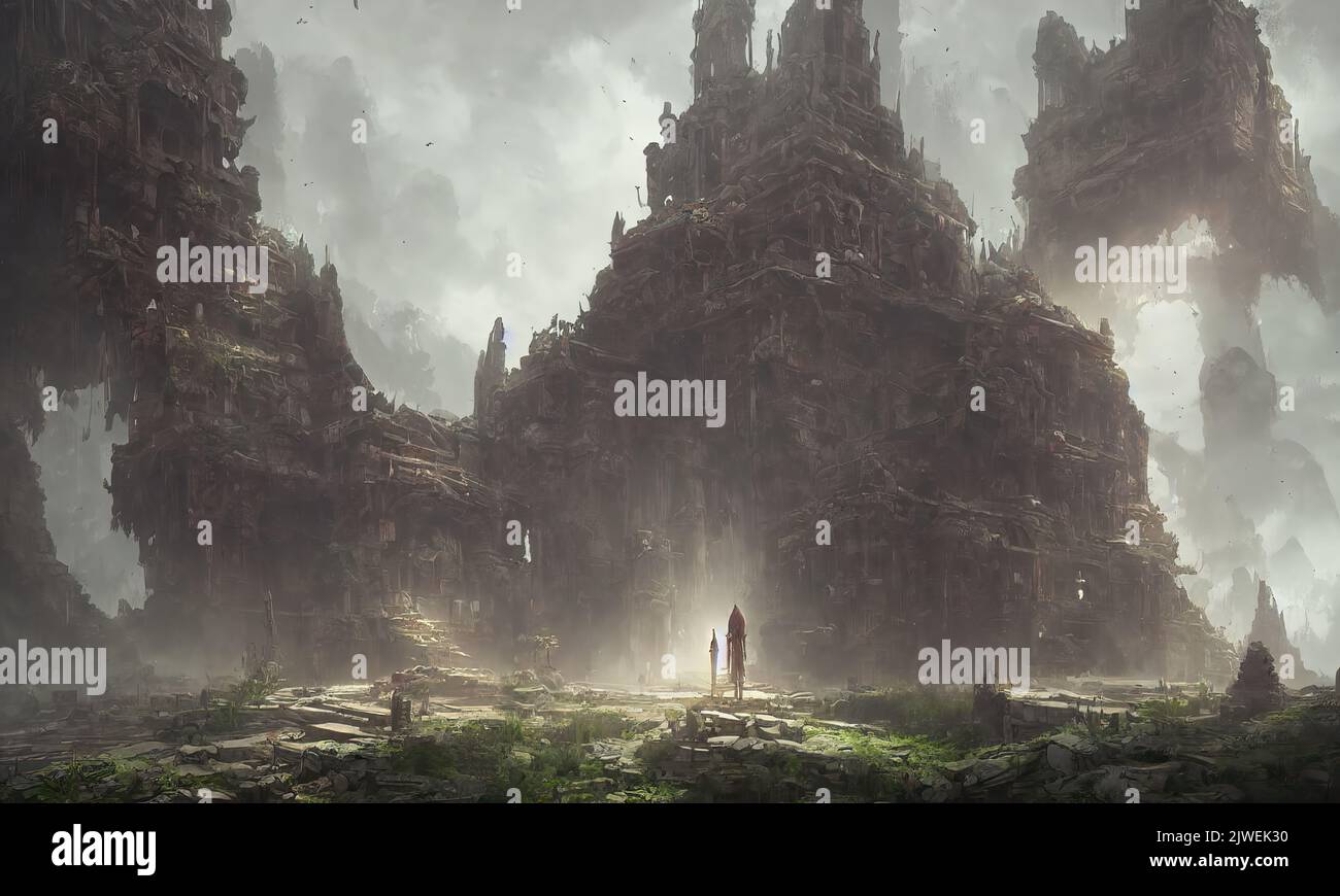 Lost temple illustration hi-res stock photography and images - Alamy
