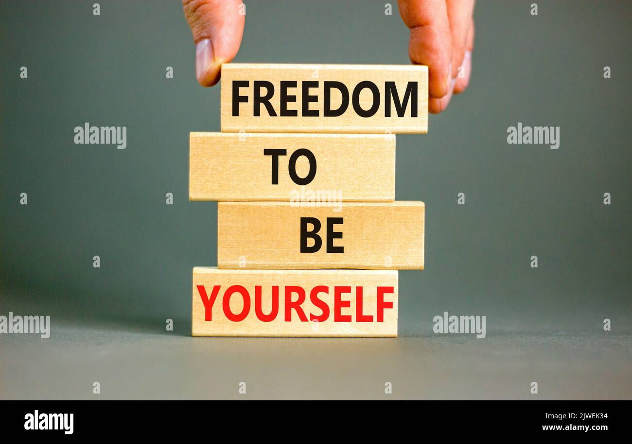 Freedom to be yourself symbol. Concept words Freedom to be yourself on ...