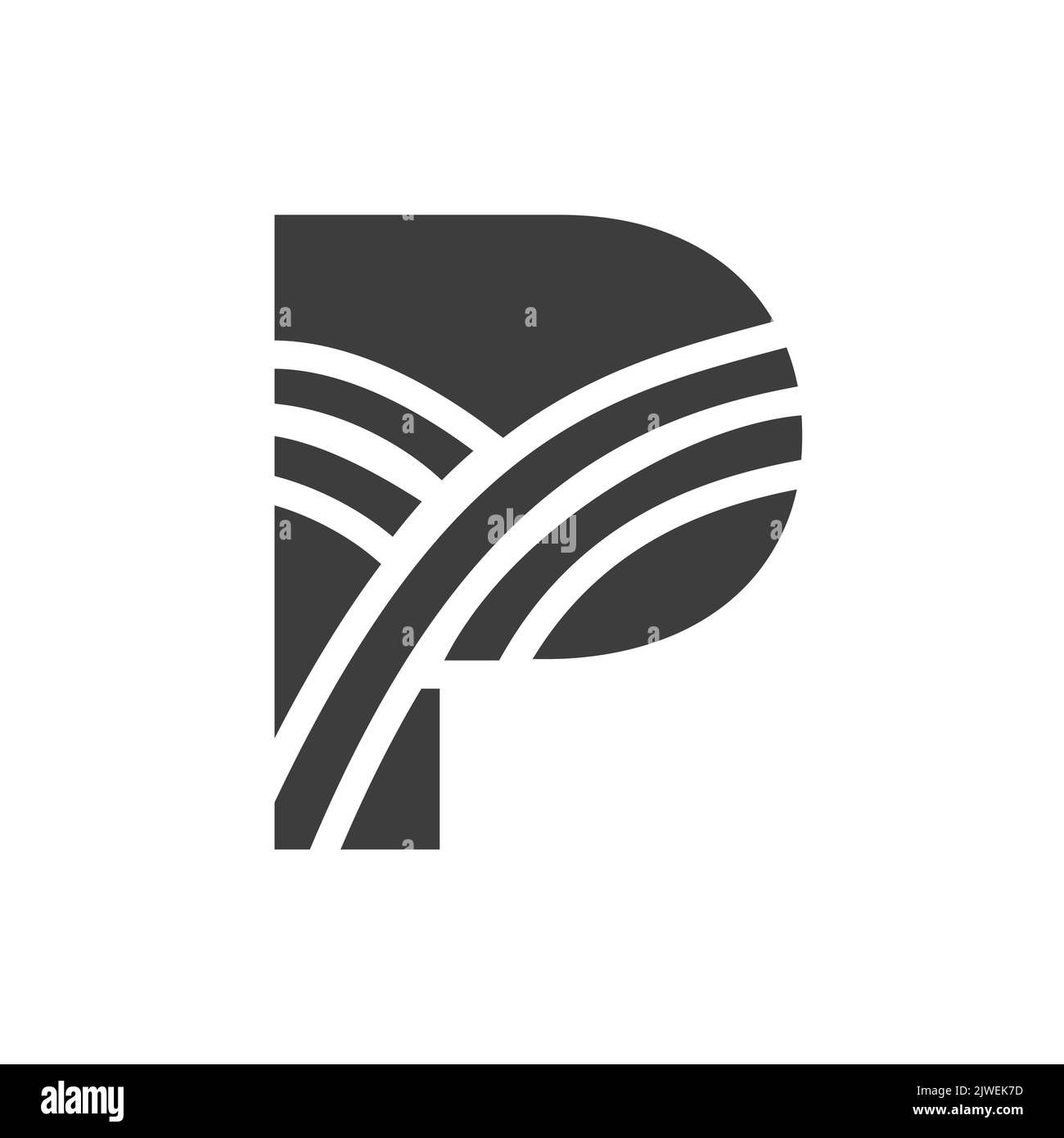 Agriculture Logo On Letter P Concept. Farm Logo Based on Alphabet for ...