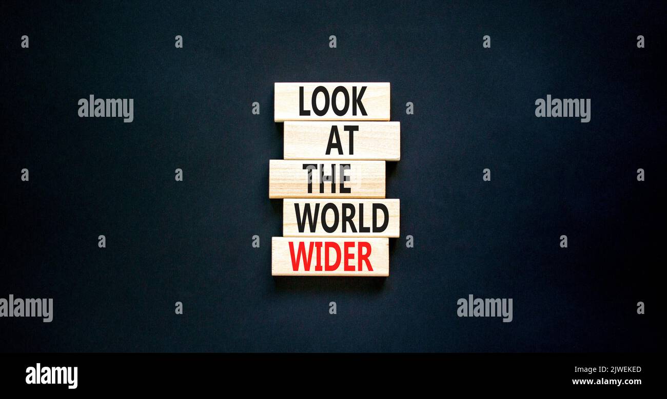 Look at the world wider symbol. Concept words Look at the world wider ...
