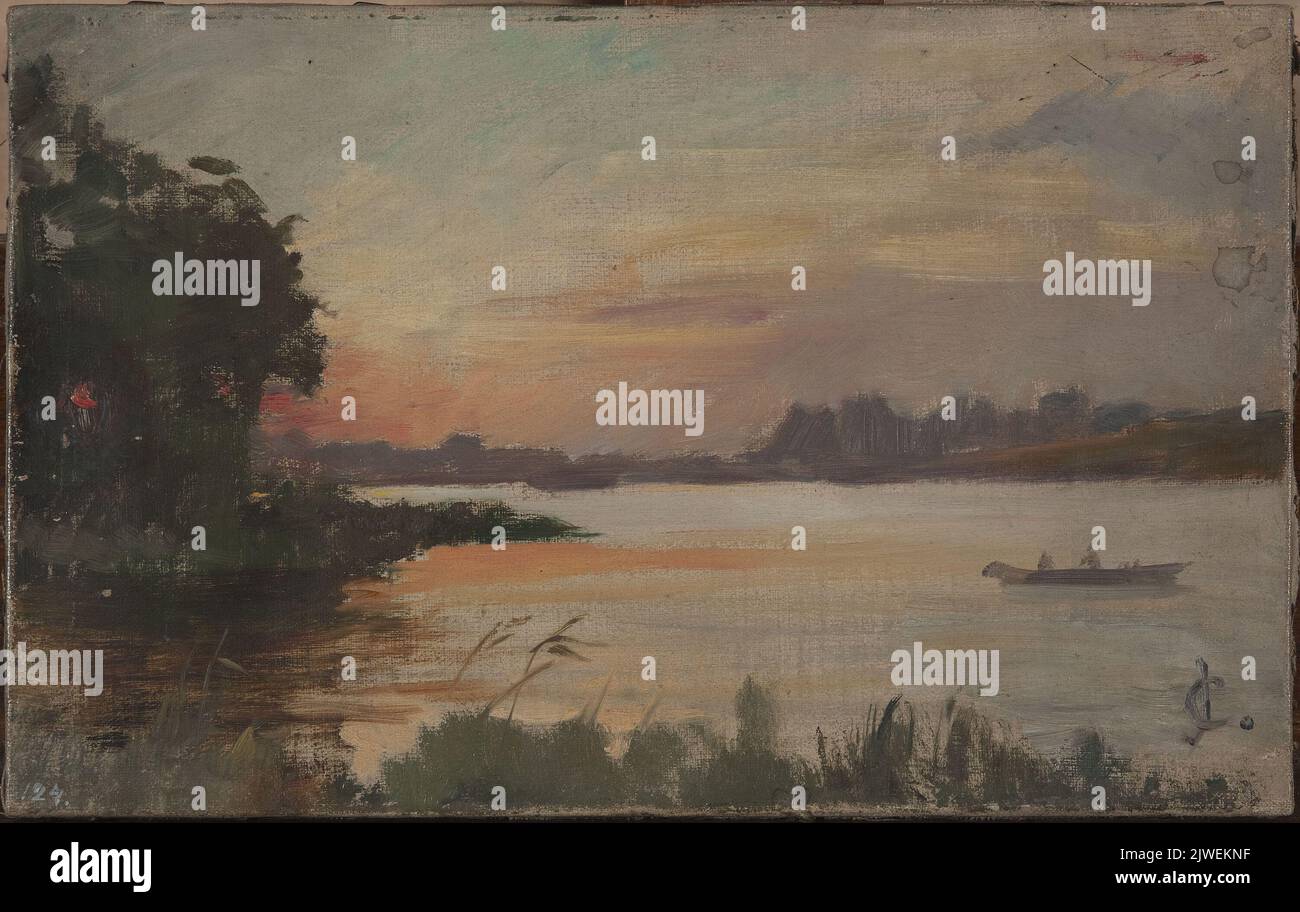 Landscape in Finland. Ciągliński, Jan (1858-1913), painter Stock Photo ...