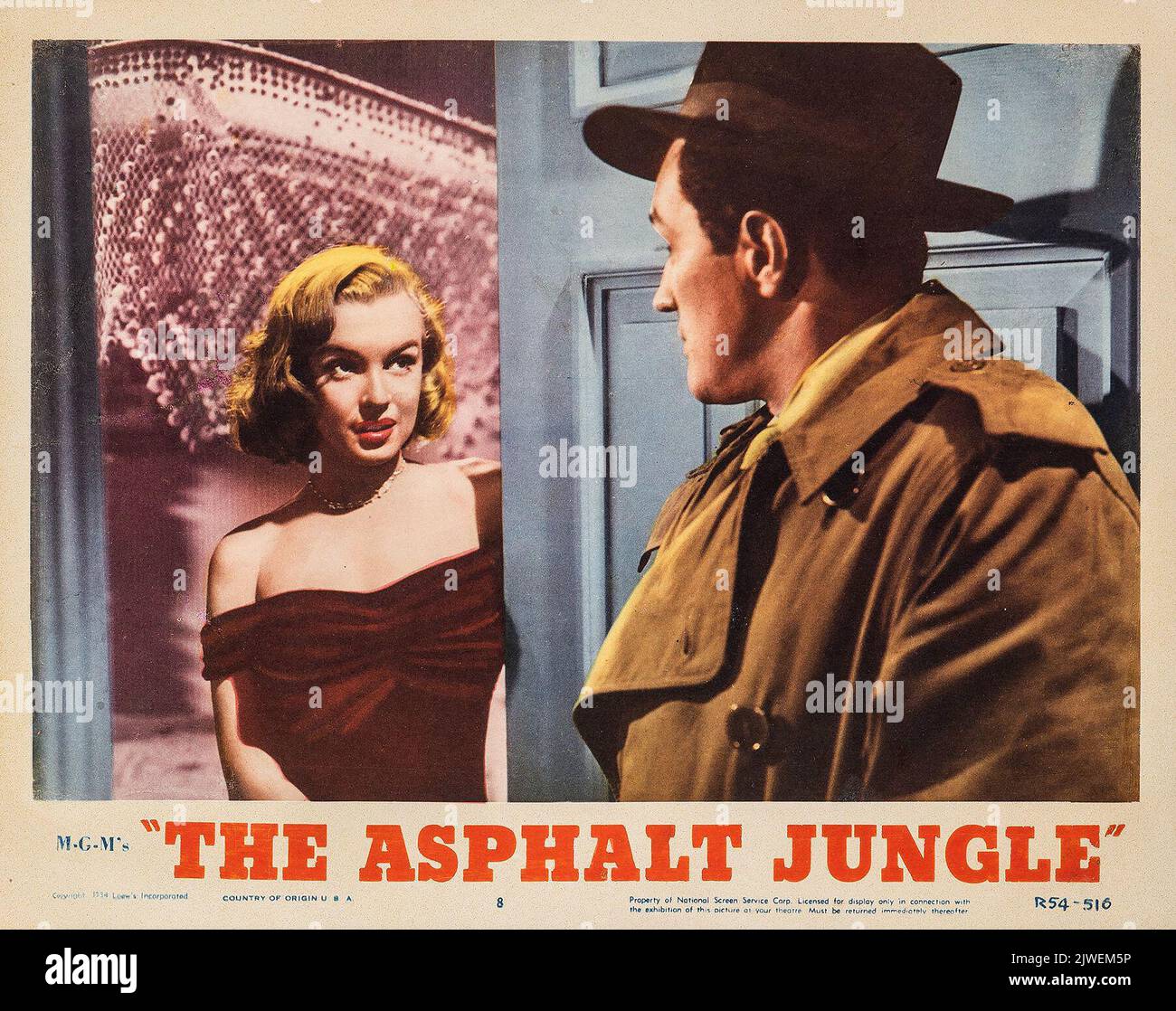 The Asphalt Jungle (MGM, R-1954). Lobby Card feat Marilyn Monroe and ...