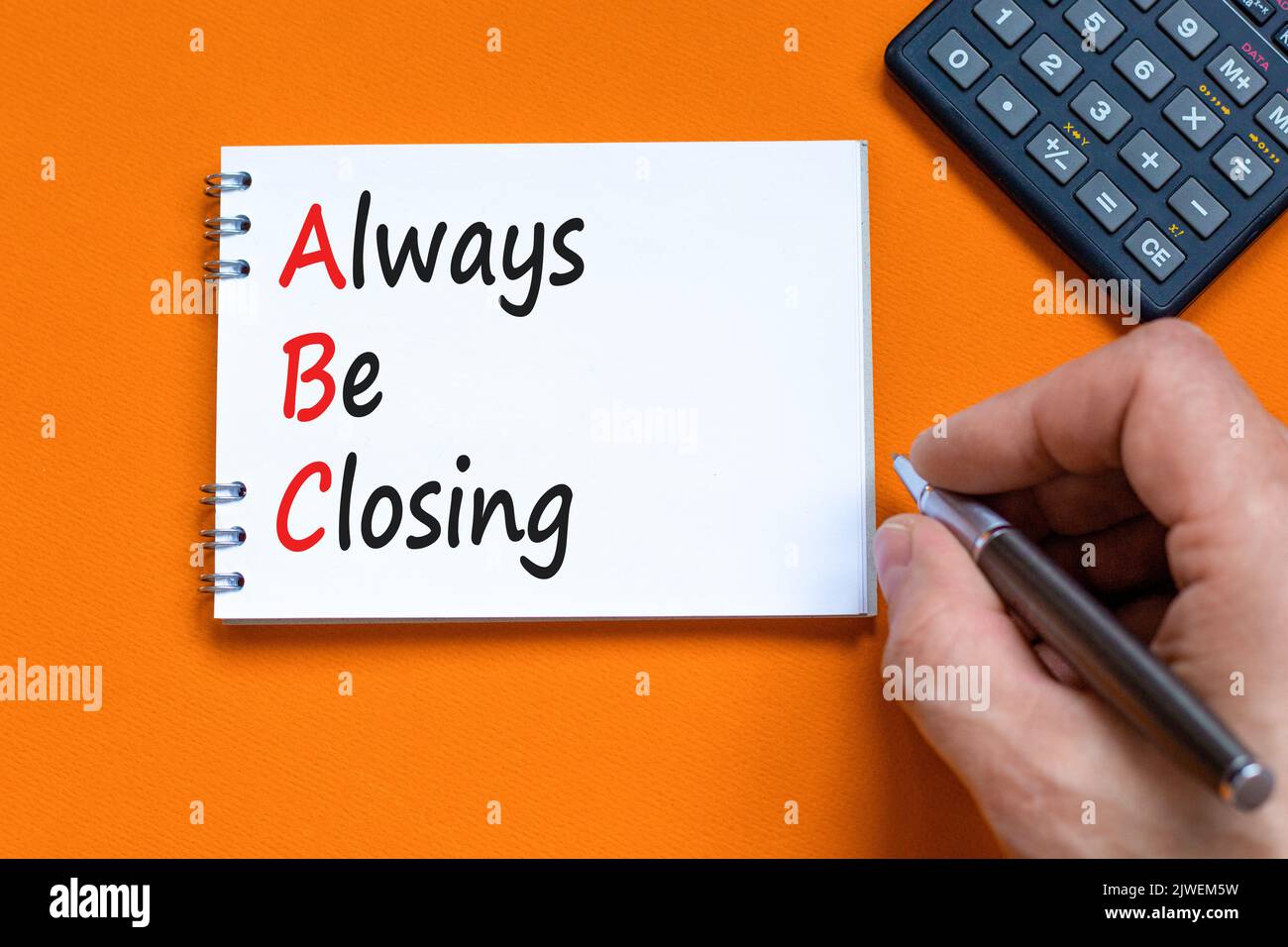 ABC always be closing symbol. Concept words ABC always be closing on ...
