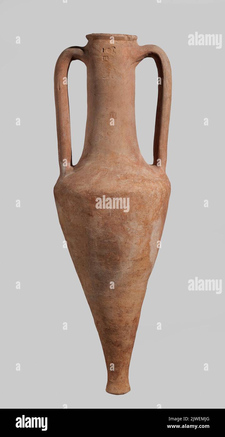 Transport amphora with a stamp. Philinos, manufacturer Stock Photo - Alamy