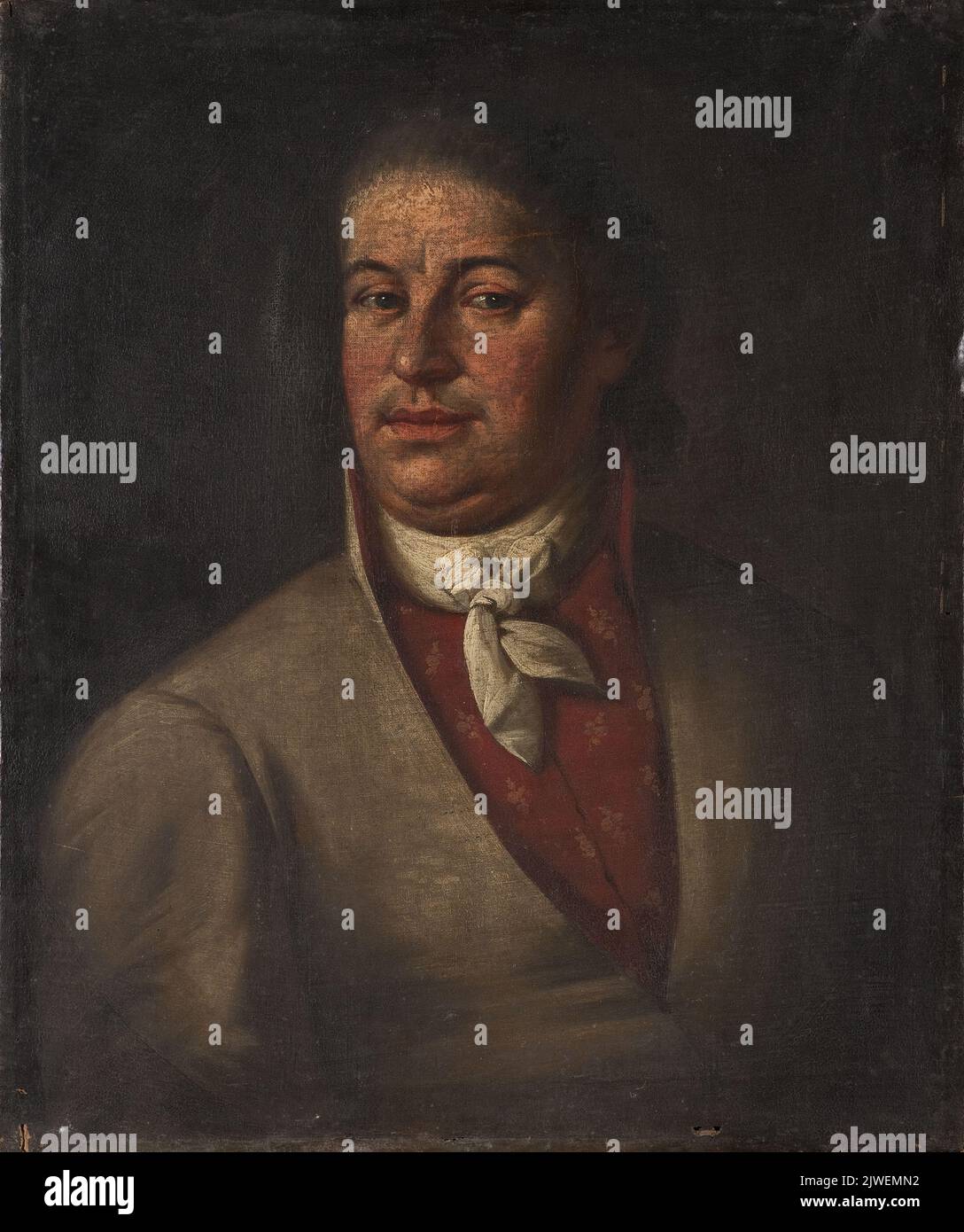 Portrait of a man in a white overcoat. unknown, painter Stock Photo - Alamy