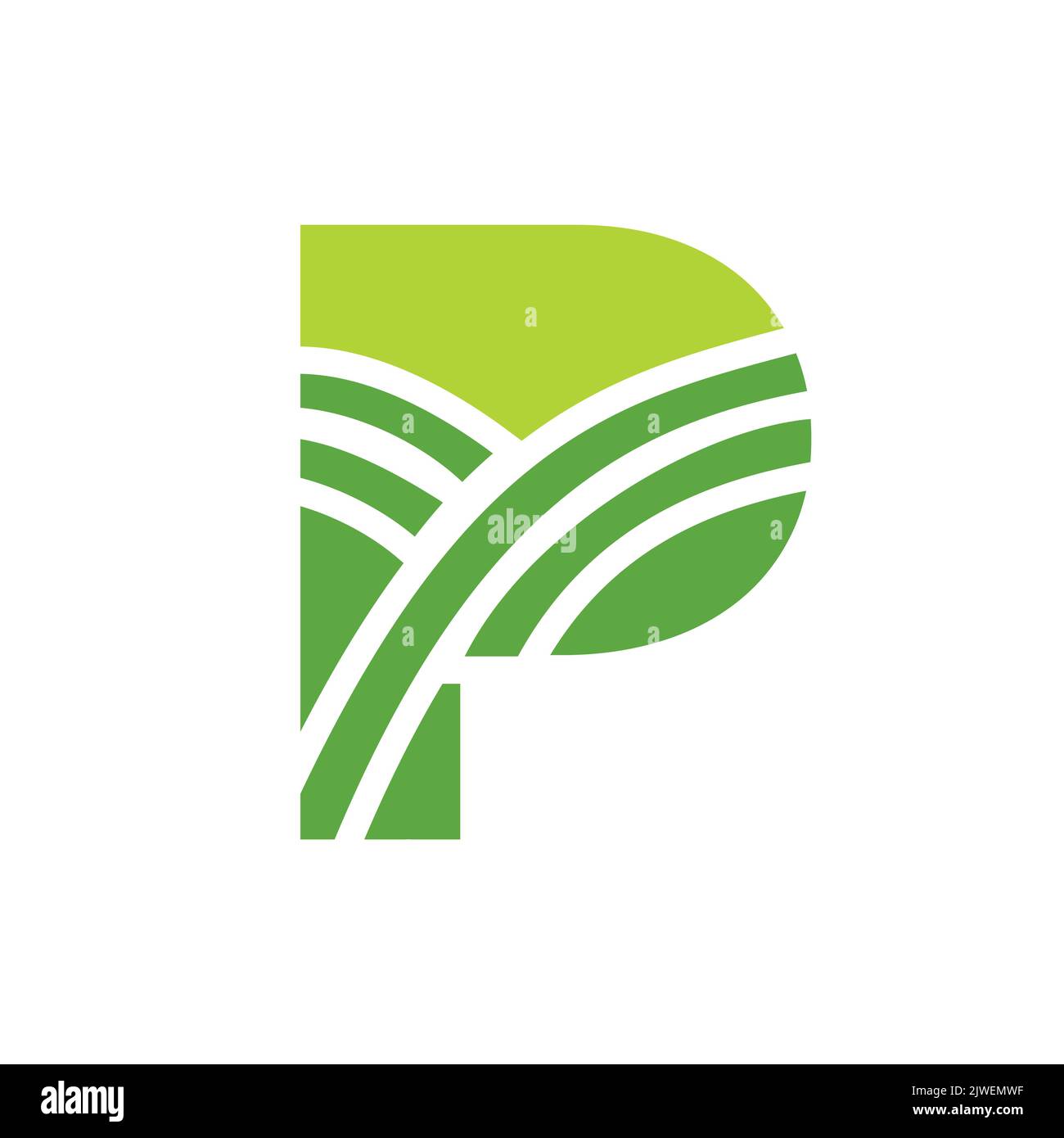 Letter P Agriculture Logo. Agro Farm Logo Based on Alphabet for Bakery ...