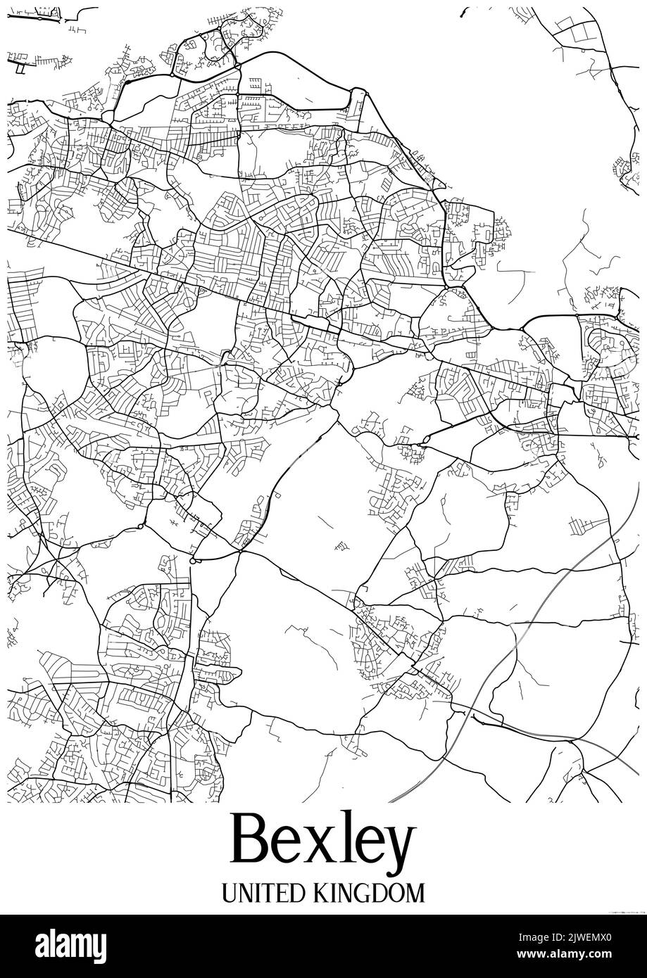 Black and white urban map of Belfast Stock Photo - Alamy