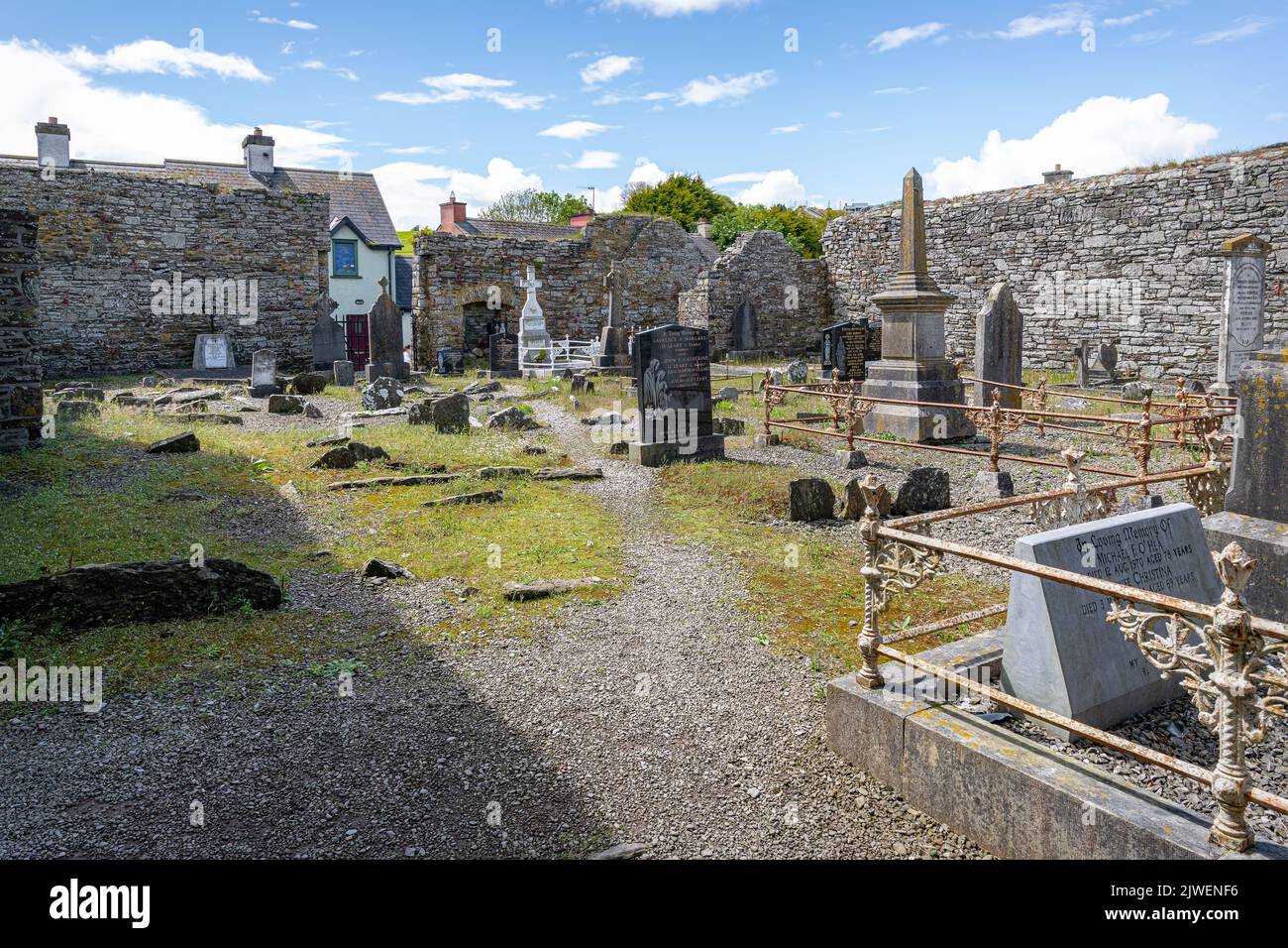 Graves inside the ruins of Timoleague Friary, County Cork, Ireland ...