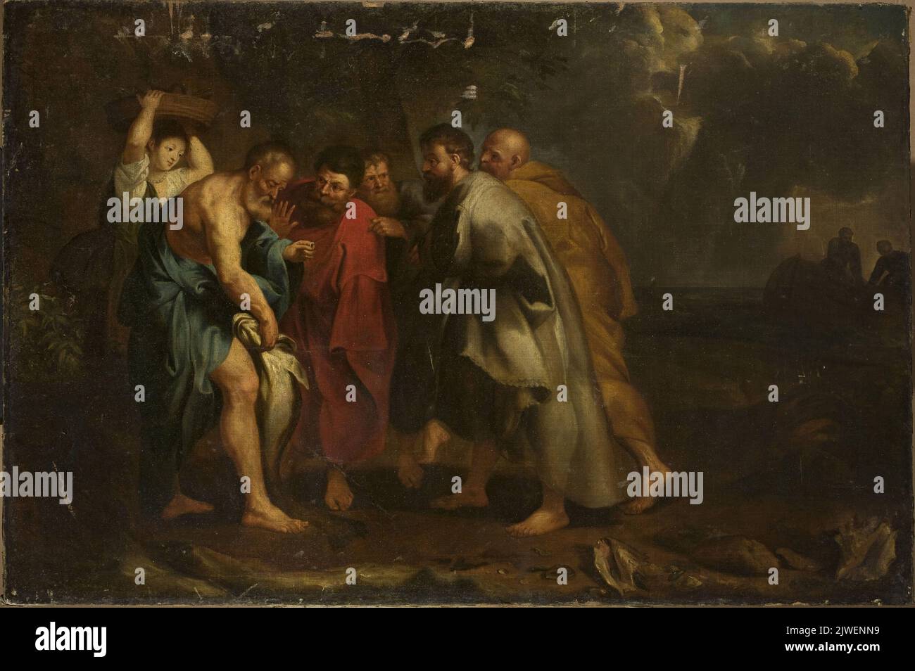Apostles finding a coin inside a fish (Matthew 17:27). Rubens, Peter ...