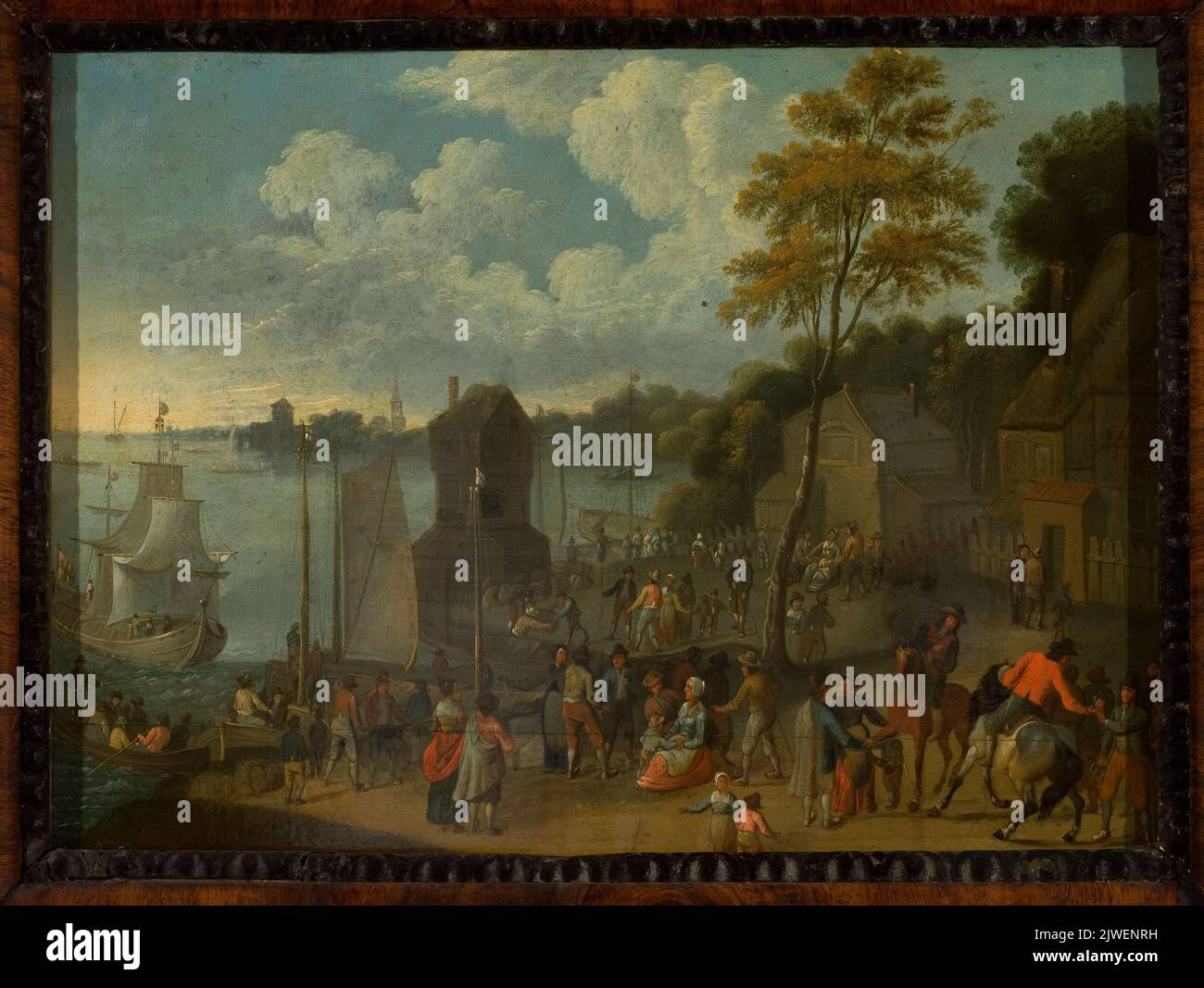 Scene in a fishing port. nieznany malarz flamandzki, painter Stock ...