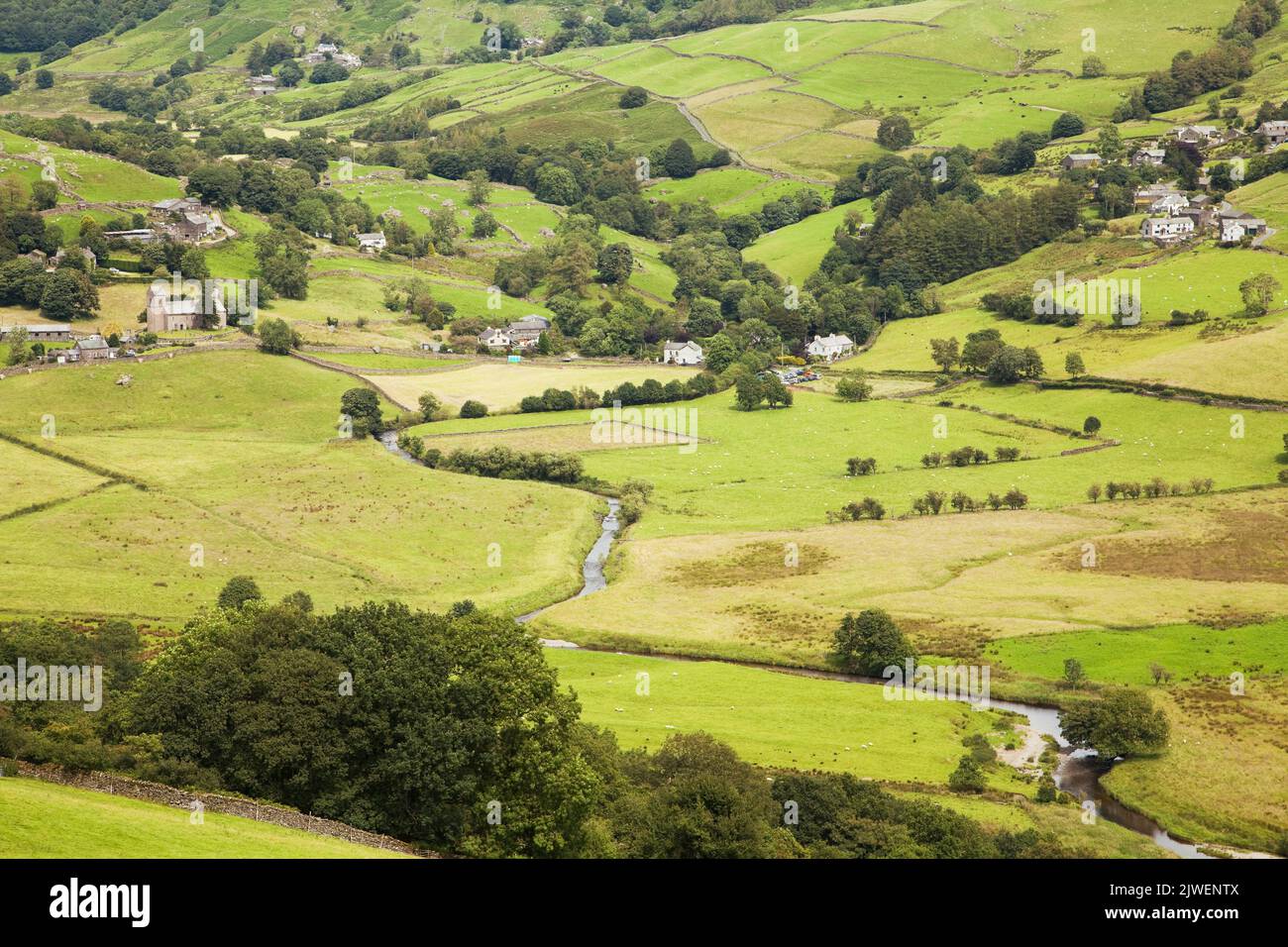 Kentmere village in the Kentmere Valley, in the English Lake District ...