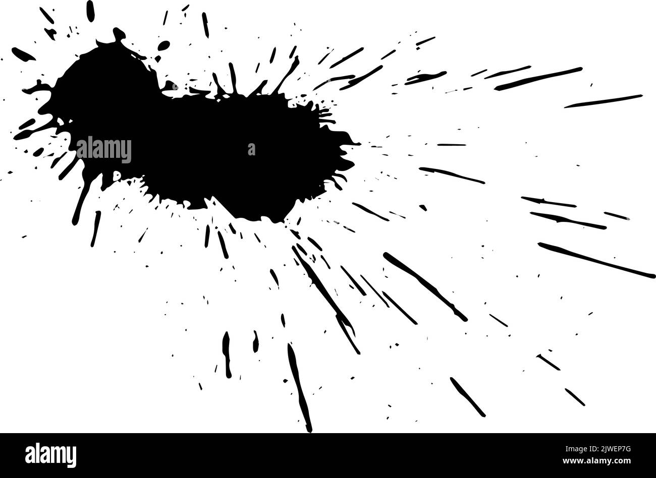 Dropped ink stain. Black liquid paint splatter Stock Vector Image & Art ...