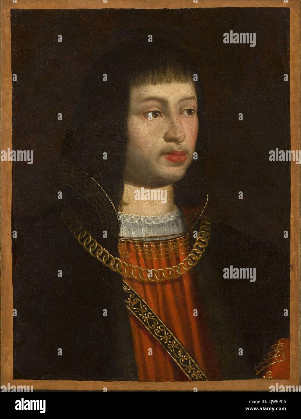 Portrait of Louis XI in a golden chain. unknown, painter Stock Photo ...