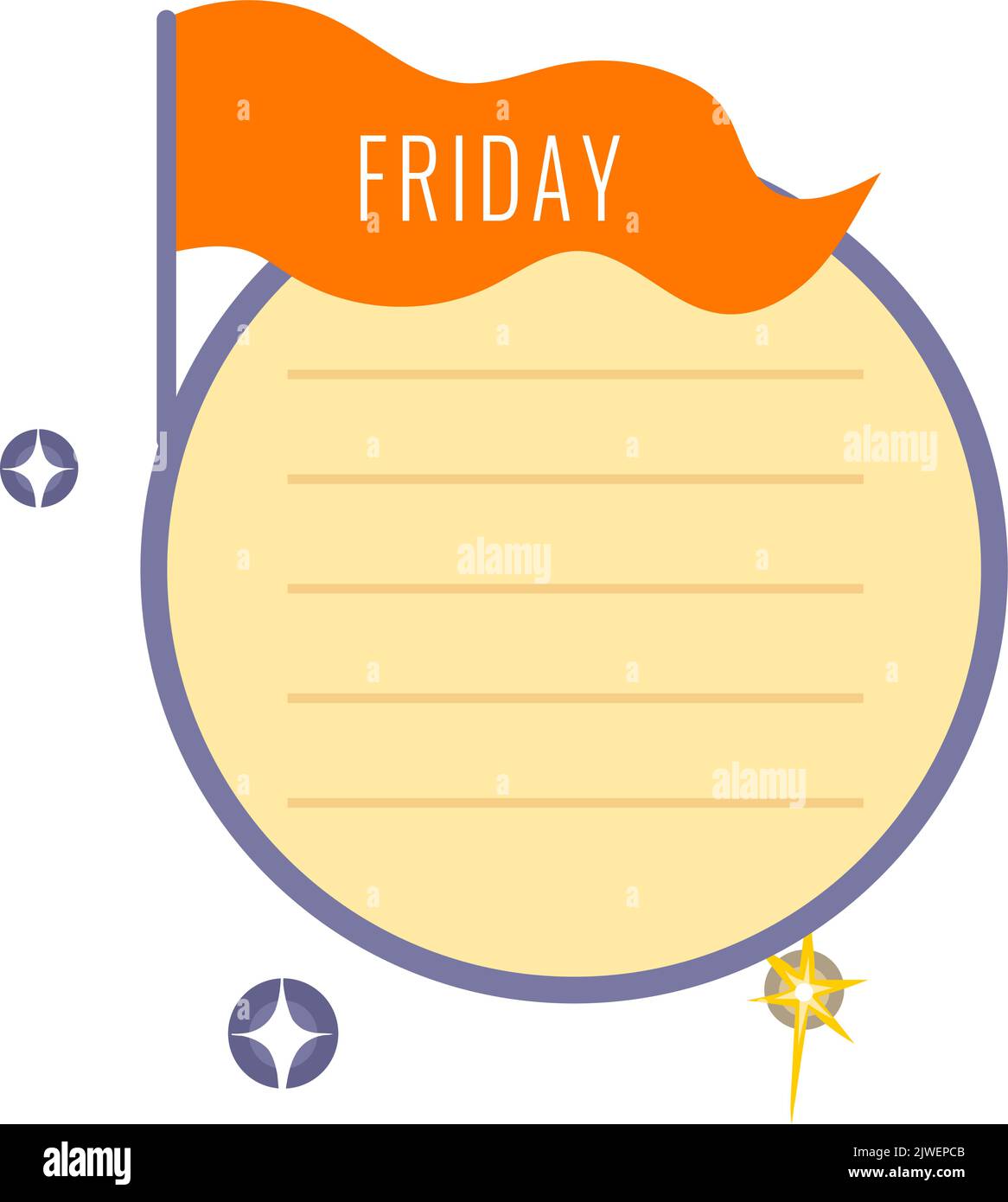 Friday kid day timetable space printable template Stock Vector Image ...