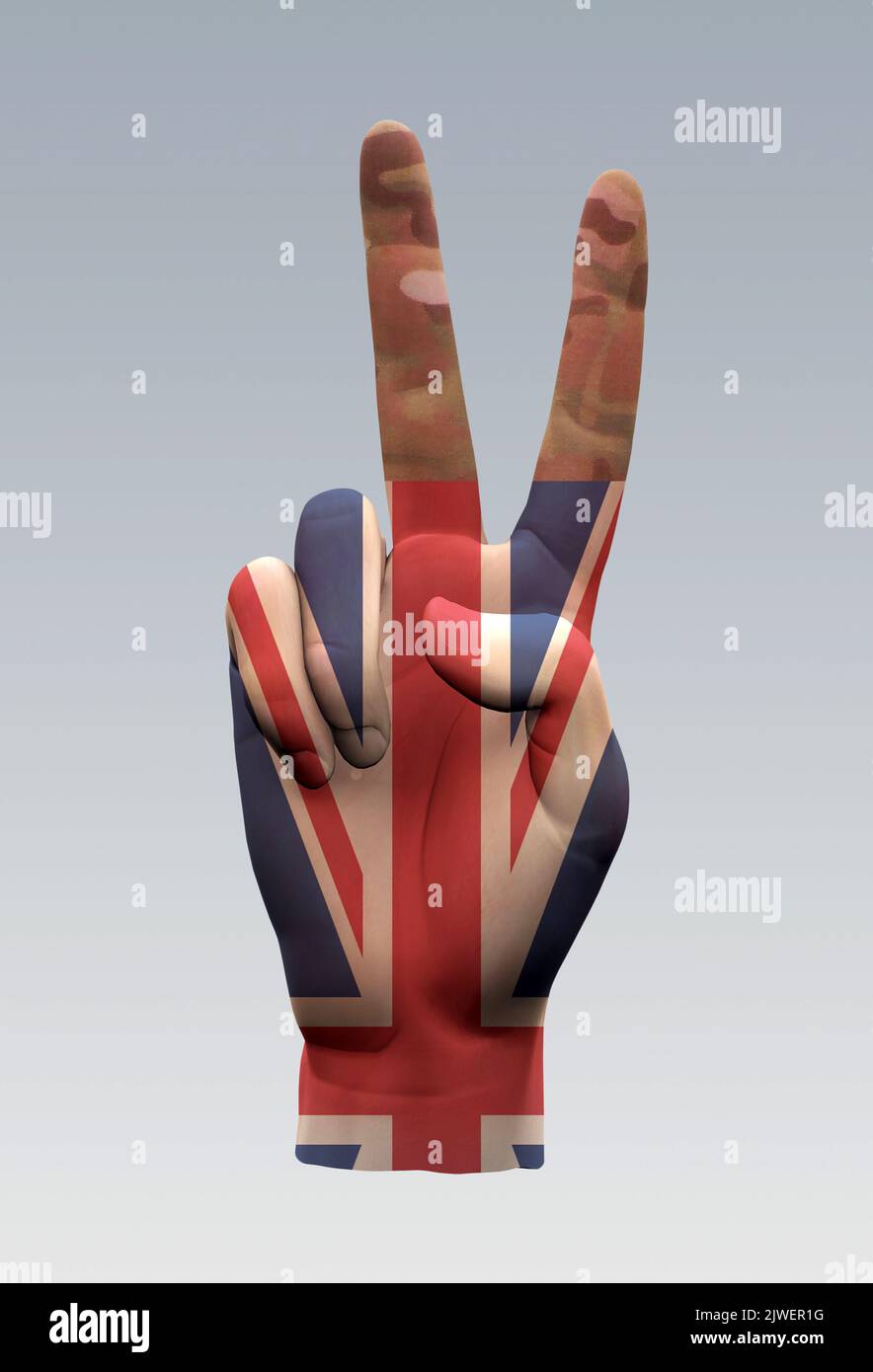 UK Peace Sign with Camouflage. 3D rendering Stock Photo - Alamy
