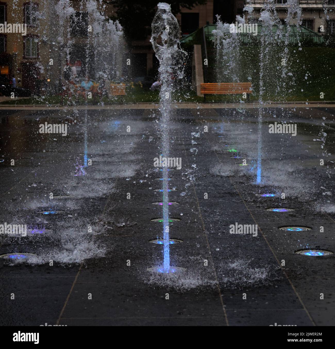 Water features in a Quebec City fountain Stock Photo - Alamy