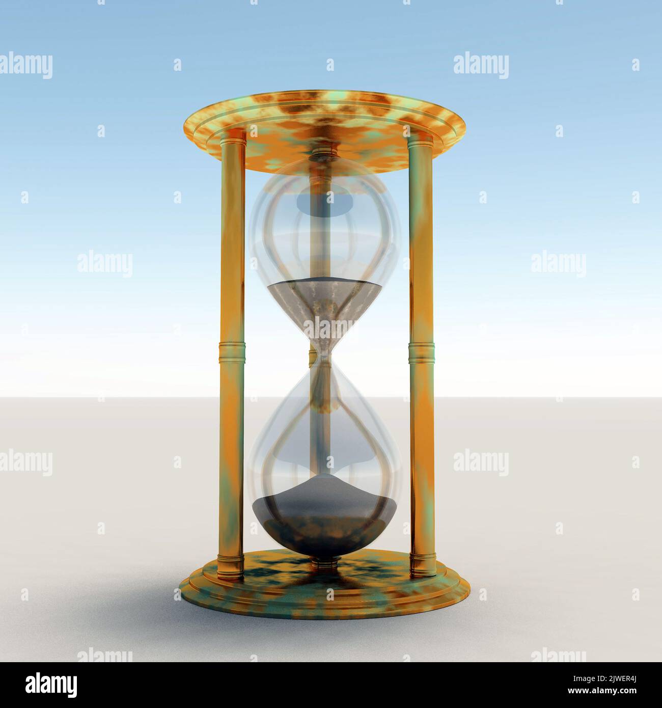 Hourglass 3D model. 3D rendering Stock Photo - Alamy