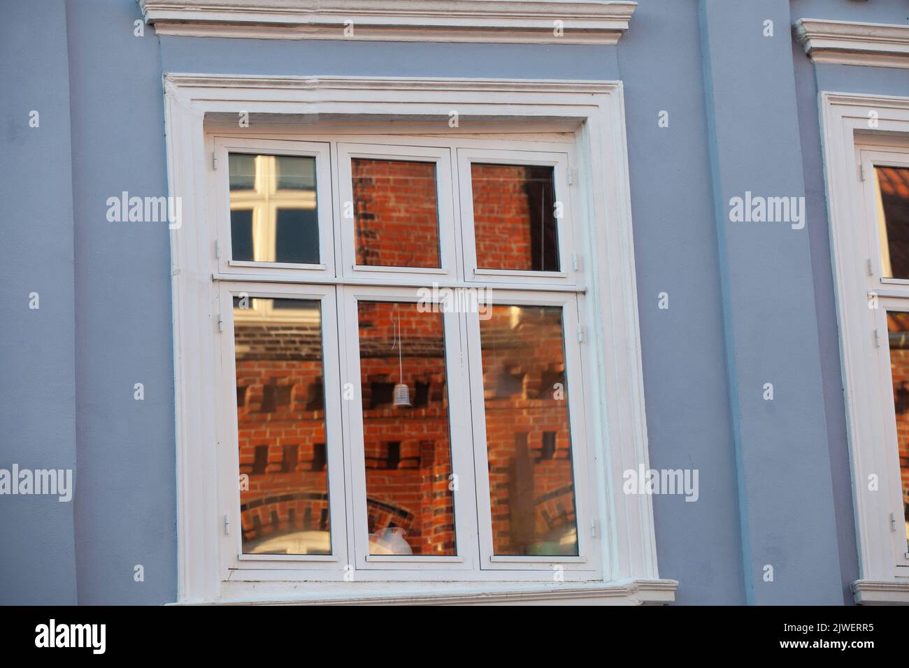 Windows of Old houses in the streets of Tønder jytland in Denmark Stock ...