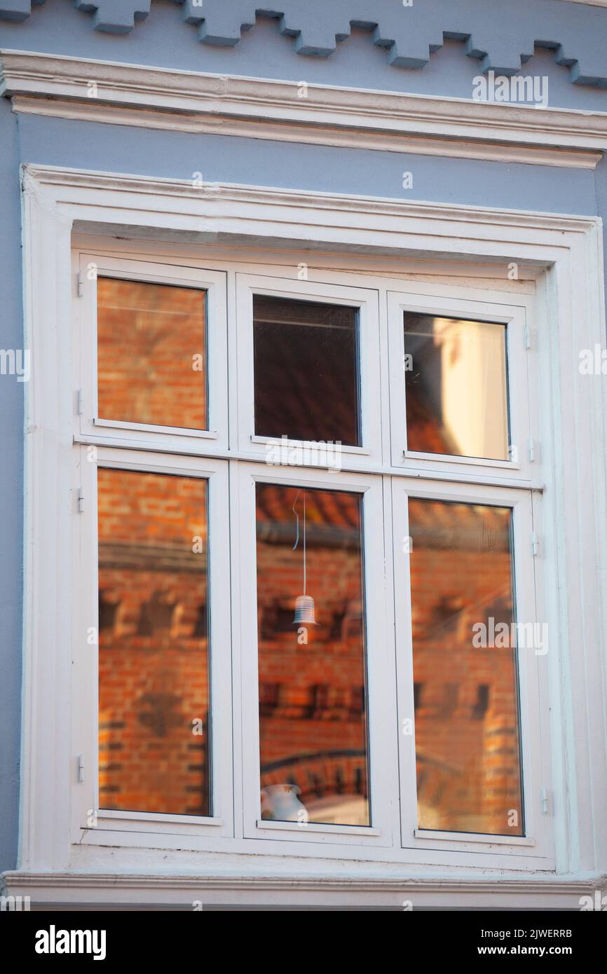 Windows of Old houses in the streets of Tønder jytland in Denmark Stock ...