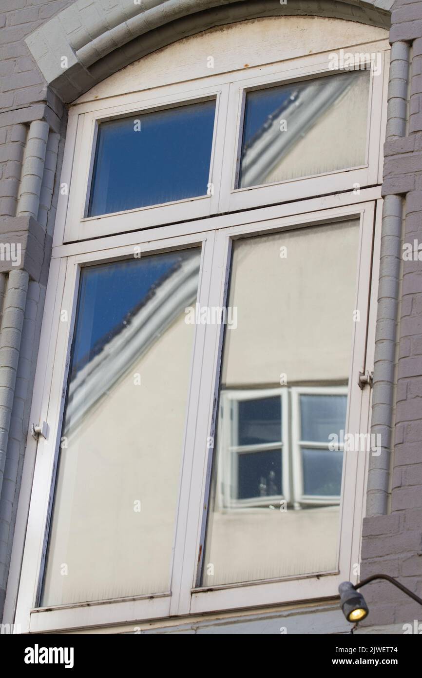 Windows of Old houses in the streets of Tønder jytland in Denmark Stock ...