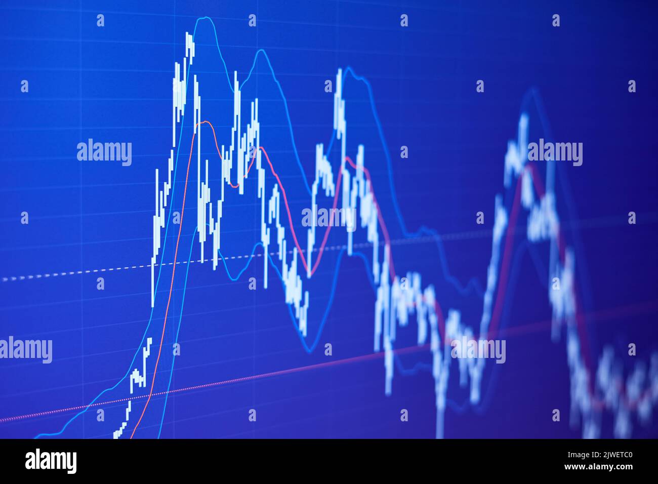 Stock market chart on blue background Stock Photo - Alamy