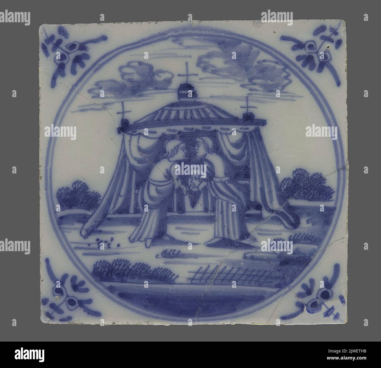 Tile. Delft (ośrodek ceramiczny ; ca 1600- ), factory Stock Photo - Alamy