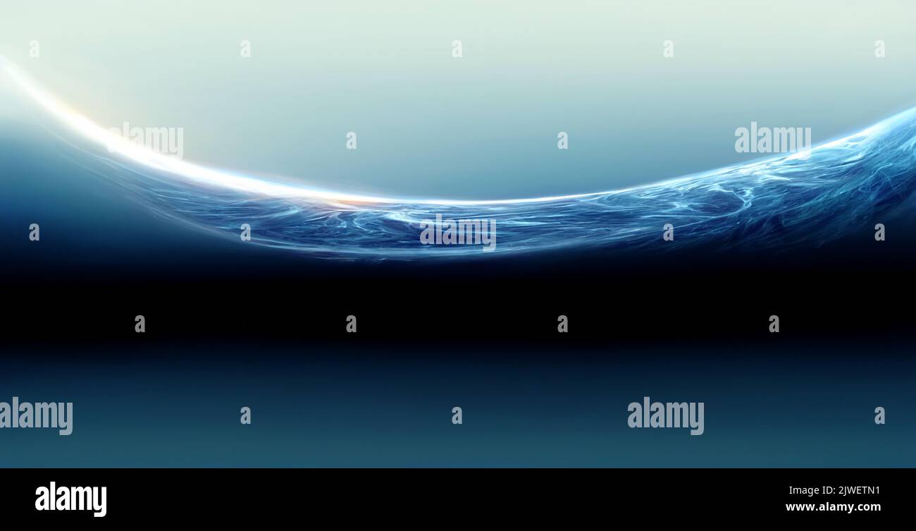 Abstract water and light lines on dark blue neon background Stock Photo ...