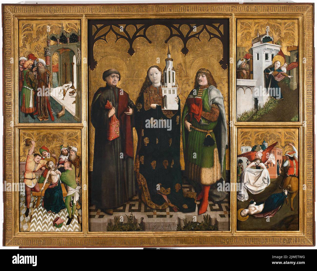 Altar of St Barbara - central section - St Barbara, St Felix of ...