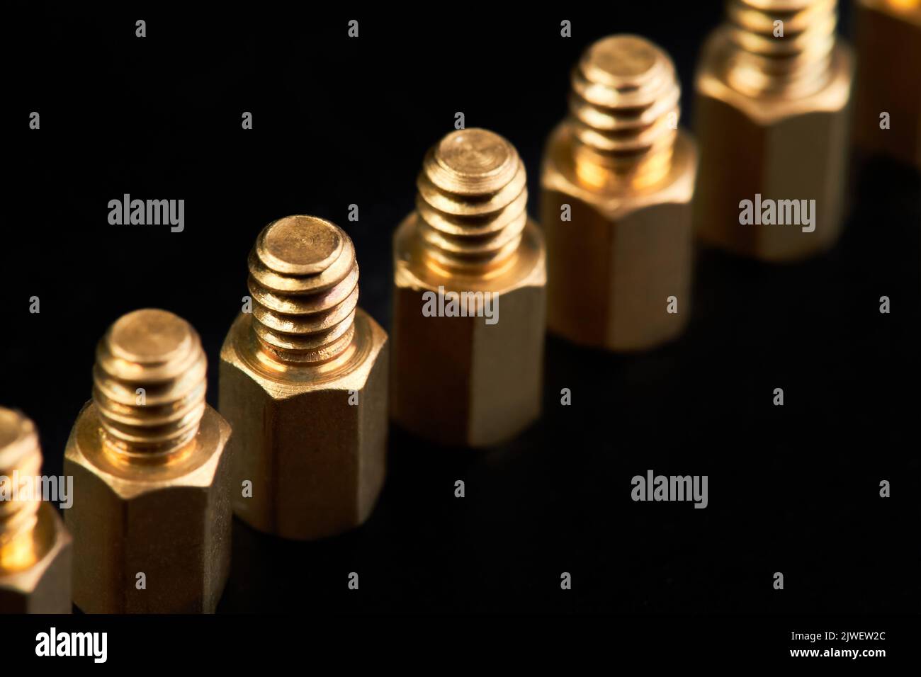 A part of row of Small bolts for computer equipment and computer ...